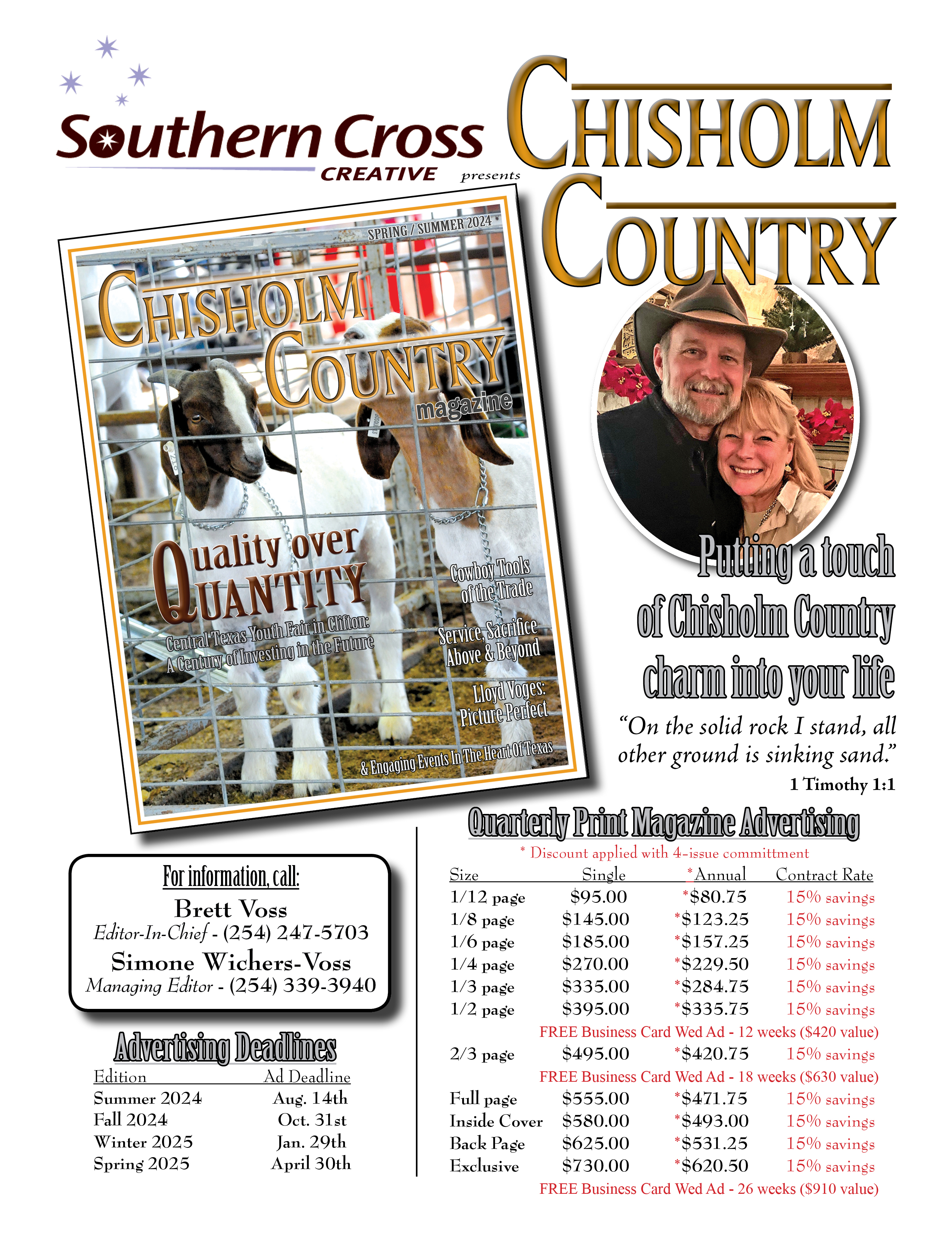 Print Magazine Advertising Rate Card – Chisholm Country